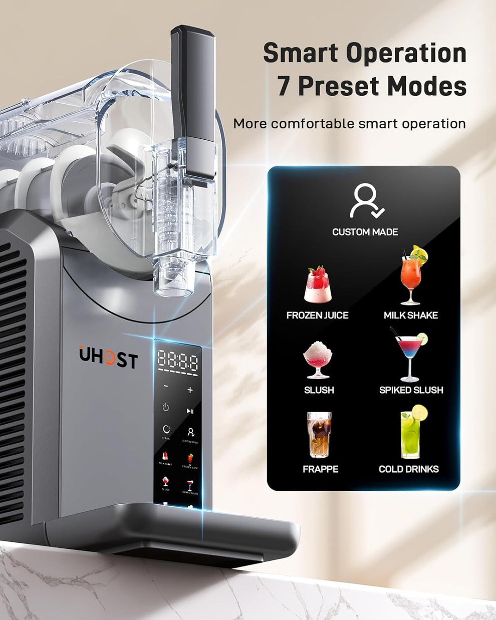 UHOST Slushie Machine - Frozen Drink Maker with 7 Preset Programs
